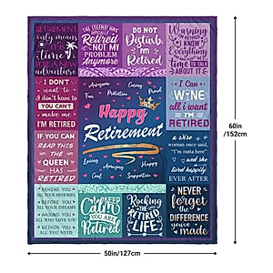 Retirement Gifts For Women 2023, Retirement Gifts Blanket 50"x60", Retired Gifts For Women, Farewell Gifts For Coworkers, Coworker Leaving Gifts For Women, Goodbye Gifts For Coworkers Throw Blankets