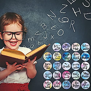 Inspirational Magnets Watercolor Round Motivational Magnets Inspirational Quote Refrigerator Magnets Cute Magnets with Quotes Encouragement Magnets for Locker Whiteboard(Classic Style,24 Pieces)