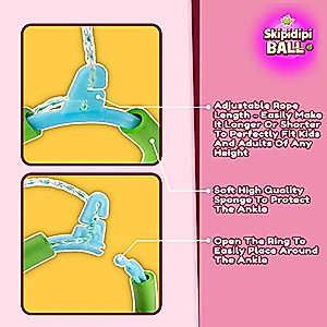 IPIDIPI TOYS Skip It Ankle Toy Pink Retro Skipit Toy Hopper Ball - Improve Coordination, Get Exercise The Fun Way - Playground Ball Best Retro Birthday Gift for Kids 5, 6, 7, 8, 9, 10, 11