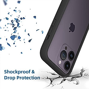 K TOMOTO Compatible iPhone 14 Pro Bumper Case (6.1 Inch), Liquid Silicone Bumper Case [Shock-Absorb] [Raised Edge Protection] [Drop Protection] [Silky and Soft Touch] Frame Bumper Case, Black