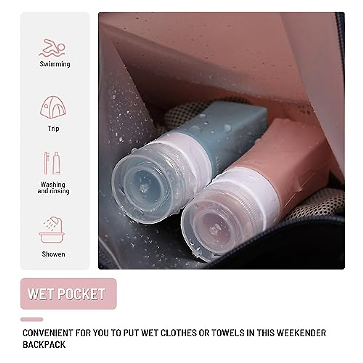 Maytopia Gym Sports Backpack for Women Men with Shoe Compartment & Wet Pocket Water Resistant Small Workout bag (PINK)