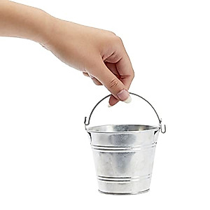 6 Pack Small Galvanized Metal Buckets with Handles, Mini Tin Pails for Party Favors, Succulents, Rustic Home Decor (3 in)