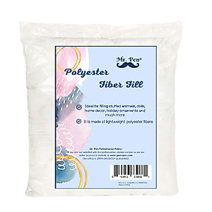 Mr. Pen- Polyester Fiber Fill, 10 oz, White, Pillow Stuffing, Stuffing, Pillow Filling Stuffing, Stuffing for Stuffed Animals, Poly Filling Stuffing, Cotton Stuffing, Pillow Filler, Pillow Filling