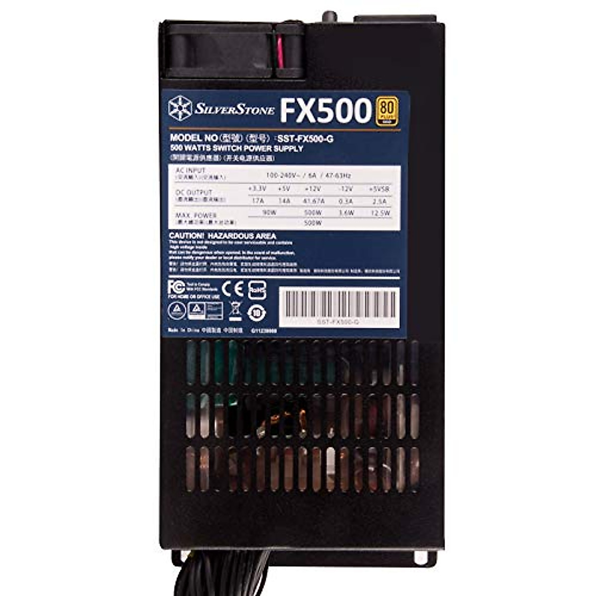 SilverStone Technology FX500-G, 500W Flex ATX 80 Plus Gold Power Supply, SST-FX500-G