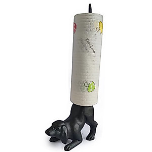 WINTENT Cast Iron Paper Towel Holder Stand (Dog-Black)