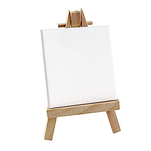 Twdrer 30 Pack 5" Mini Wood Display Easel,Natural Wood Display Stand for Displaying Small Canvases,Business Cards,Photos,DIY Crafts,Home Decorations (2.75" x 5")