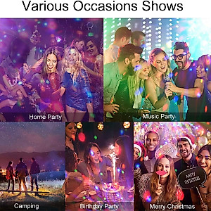 USB Mini Disco Light USB Mini Portable Disco Ball with Mobile Phone Adapter Disco Strobe Ball Party Light for Home Room Bedroom Car Decoration 4W RGBW (A)