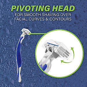 BROOKSTONE, 6 Pack Disposable Razors for Men or Women, Triple Stainless Steel Blade for Maximum Precision, Aloe Vera Strip Sooths Skin While Shaving, Pivoting Moving Head