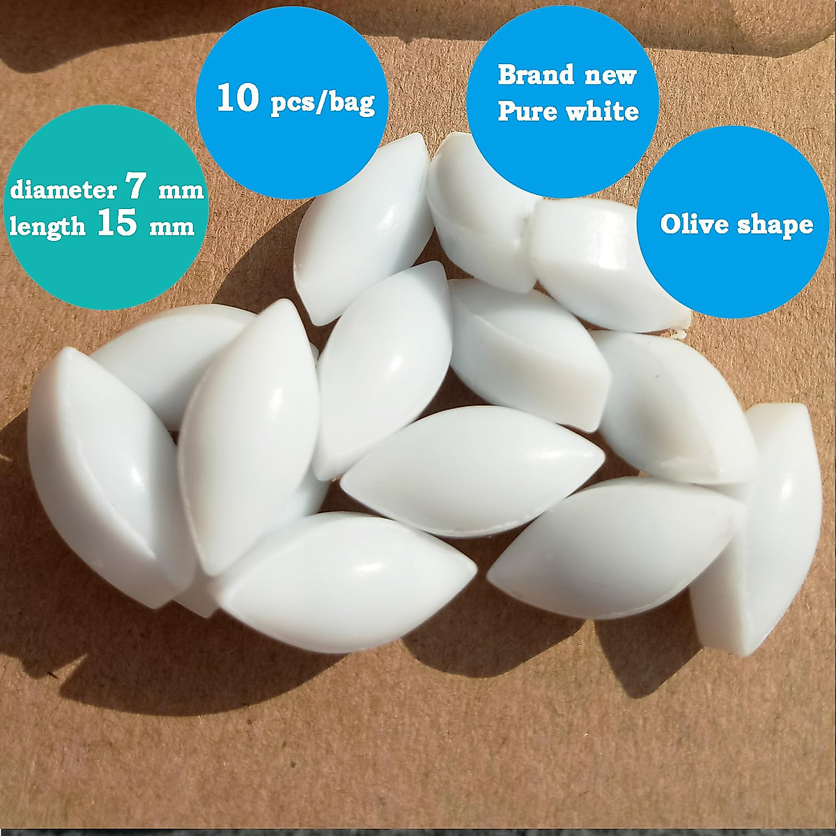 Magnetic Stirrer Stir Bar PTFE Magnetic Mixer Stir Bars (7x15mm, Olive Shape, 10pcs)