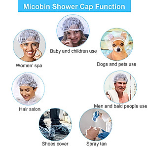 100pcs Shower Caps Disposable, Thicker and Larger Waterproof Clear Hair Bath Caps, Premium Plastic Hair Cap for Women Kids Girls, Spa, Hair Solon, Travel, Hotel and Home Use(Size 20IN/50CM)