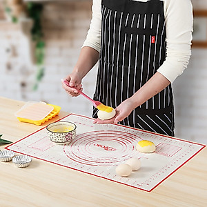 ALIPOBO Extra Thick Non Stick Cookie Dough Rolling Mat, Silicone Pastry Mat with Measurements, Pie Crust Mat, Table & Counter Top Mat (16''(W) 20''(L))