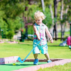 Liberry Kids Golf Clubs Set, Golf Toy with 1 Golf Cart, 3 Golf Clubs, 2 Practice Holes, 2 Golf Tees & 6 Balls, Outdoors Exercise Toy for Kid Ages 3 4 5 Years Old, Boys & Girls (Red)