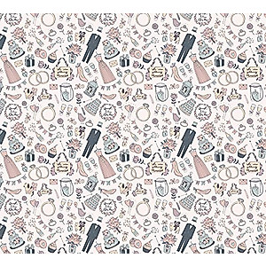 Stesha Party Wedding Present Gift Wrap Bridal Shower - Folded Flat 30 x 20 Inch - 3 Sheets