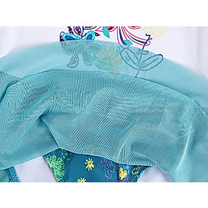 Jurebecia Girls Mirabel Swimsuit One Piece Bathing Suit Sleeveless Ruffle Tulle Swimwear Kids Magic Family Bikini Set for Role Play Dress up Princess Swim Suit Beach Swimming White 6/5-6Years