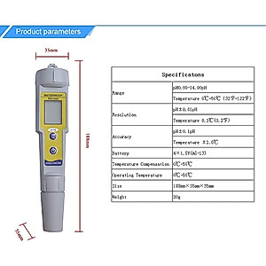 YUESFZ Precise Portable Acidity PH Tester High-Precision Pen-Type PH Meter Pen Waterproof PH Test Pen Water Quality Tester Practical Water Quality Detector
