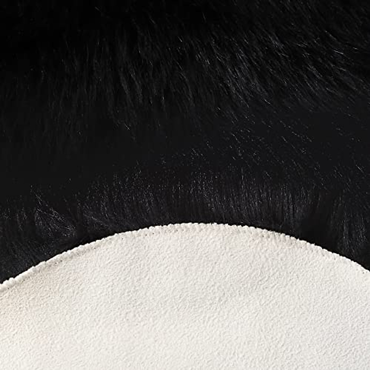 CKLZSAY Luxury Soft Fluffy Deluxe Rug Faux Fur Sheepskin Rug Home Deco Rugs Bedroom Living Room Floor Sofa Cover Seat Cushion Bedside Fuzzy Rug Sheepskin Shape (Black, 2'x6' Sheepskin)