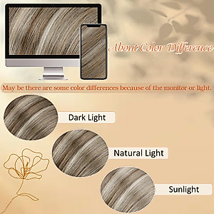 Full Shine Tape in Hair Extensions Human Hair 18 Inch Hair Extensions Tape in Color Dark Brown 3 Fading to 8 and 22 Tape in Hair Extensions 20Pcs 50Grams Balayage Tape Extensions For Women