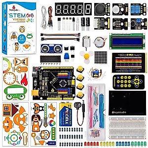 KEYESTUDIO Starter Kit for Arduino with Plus Controller Board,28 Programming Projects Tutorial,Compatible with Arduino IDE,DIY Electronics Kit for Beginners Kids Adults