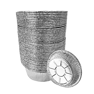 Non-Stick Round Disposable Air Fryer Aluminum Foil Liners 50PCS, Oil-Proof Aluminum Foil Tin Box Also for Steamer Basket Instant Pot Oven & Grill (6 Inch)
