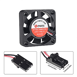 FYSETC Prusai3 MK3S+ Hotend Part Upgraded Dual-Ball Cool Blower Fan 4010 40x40x10mm DC 5V 0.2A Hot End Cooler Radiator for 3D Printer PrusaMK3 MK3S DIY Accessories -Pack of 2