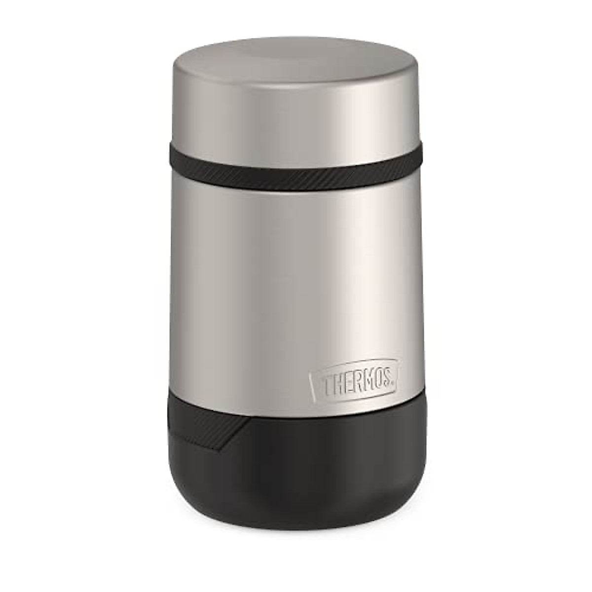 ALTA SERIES BY THERMOS Stainless Steel Food Jar 18 Ounce, Matte Steel/Espresso Black