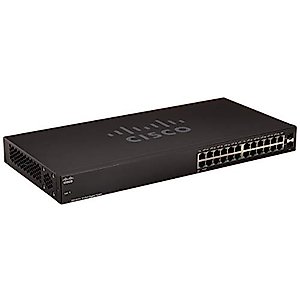 Cisco Refresh SG110-24 Desktop Switch with 24 Gigabit Ethernet (GbE) Ports Plus 2 Combo Mini-GBIC SFP, Small Business Product, Limited Hardware Warranty (SG110-24-NA-RF)