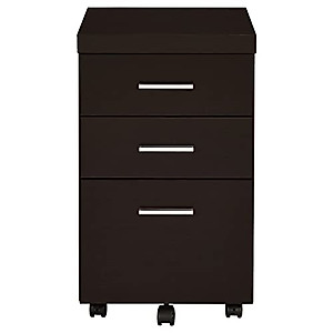 Coaster Home Furnishings Skylar 3-Drawer Mobile Storage Cabinet Cappuccino