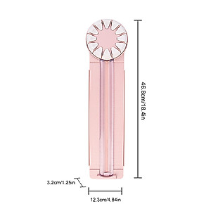 DNCG Edge Cutter Paper Crafts, 12 in 1 Paper Trimmer, Paper Edge Cutter, Multifunctional Paper Cutter Machine with Measurements for Scrapbooking, Photo Card, Gift Packaging, Pink