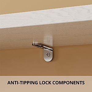 IRONCK Toy Storage Organizer, Kids Bookshelf with 2 Movable Cubby Drawers, Top Toy Shelf with Crossbar, Storage Cabinet for Nursery, Playroom, White