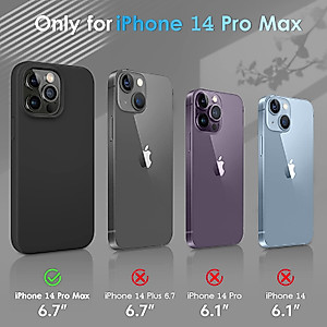 DTTO Compatible with iPhone 14 Pro Max Case, Ultra Slim Soft Premium Liquid Silicone [Military Grade Drop Protection] Full-Body Protective Bumper Phone Case for iPhone 14 Pro Max 6.7"(2022)- Black