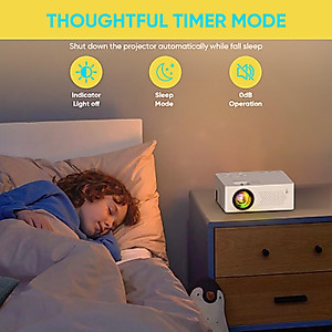 PURSHE Mini Projector 7500L, Full HD 1080P Supported Portable Outdoor Movie Projector for iOS, Android, Windows, Compatible with TV Stick/HDMI/Smartphone/PS4/USB [Remote Control Included]