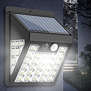 Led Solar Street Light Outdoor - IP65 Waterproof Outdoor Solar Powered Street Lights, Dusk to Dawning with Motion Sensor LED Floods Light for Parking Lot, Drive-Way