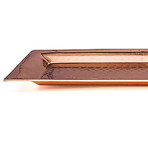 Colleta Home Hammered Tray – Set of 2, Serving Platter 16x8 Inch, Rectangular Serving Dish 12x6 Inch, Pure Copper, Stackable - Nesting Trays (2 Pack Copper Rectangle)