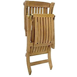 All Things Cedar TF53 Teak Steamer Chair | Foldable Outdoor Chaise Lounge Chair | Durable Patio Furniture | 5 Reclining Options | Easy Storage | No Cushions (24x70x37)