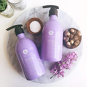 Luseta Biotin & Collagen Hair Growth Set: 16.9oz Shampoo, 16.9oz Conditioner, 3.38oz Serum, and 16.9oz Mask