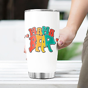 Coffee Best Women Mothers Funny Cups Ever Mother Day Insulated For Tumblers Handle, Mama Bear Gifts, Tumbler 20 Oz With Lid And Straw, Mama Bear Mom Nutrition Facts