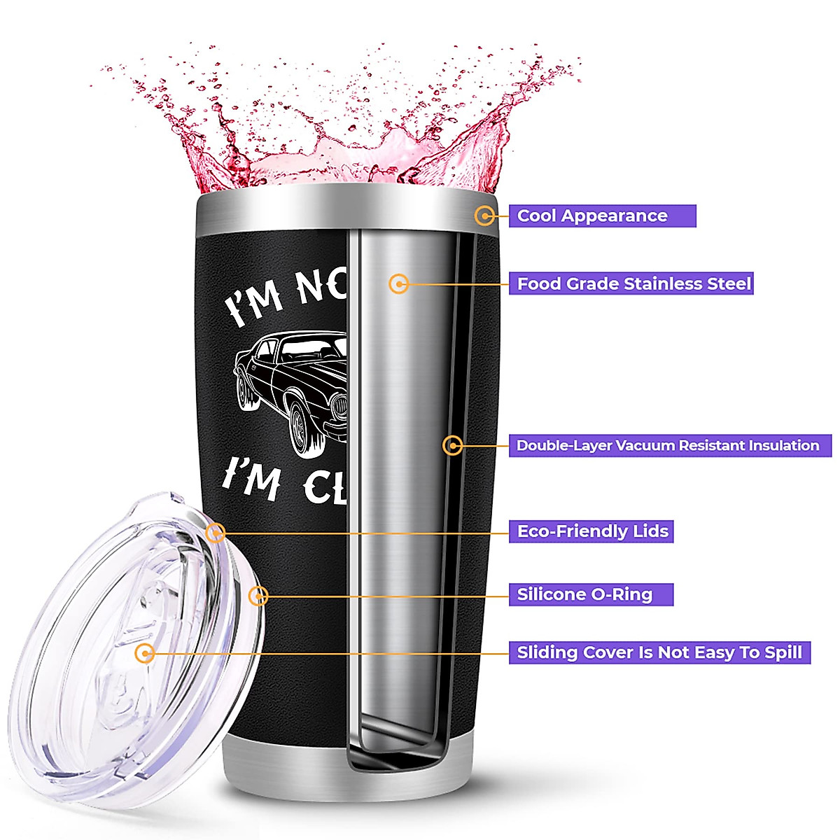 YEMOTTS I am Not Old I am Classic Tumbler - Insulated 20 oz Stainless Steel Tumbler - Funny Gifts for Grand Dad Husband