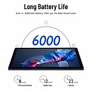 ANYLAKE Android Tablet 10 Inch Tablet,1280x800 IPS HD Display,Quad Core Processor,6000mAh Large Battery,2GB RAM 32GB Storage,128GB Expand,2MP+5MP Dual Camera,Wi-Fi Bluetooth,Gray
