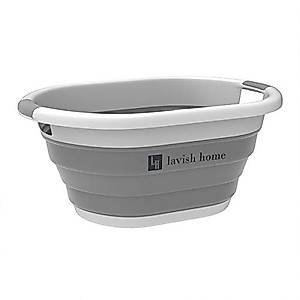 Collapsible Laundry Basket- Space Saving Pop Up Clothes, Multiuse Organizer/Storage Container with Comfort Grip Handles by Lavish Home (Gray)