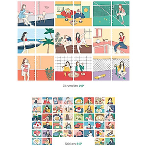 Monolike A5 FALL IN NEWTRO Ver.2 Diary Set, Be full of happiness - Academic Planner Weekly & Monthly Planner with PVC Cover, Zipper bag, Sticker