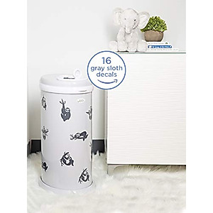 Ubbi Sloth Peel and Stick Decal Stickers, Decorative Sticker for Diaper Pail or Baby Nursery