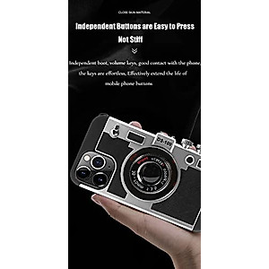 Yatchen Emily in Paris Phone Case for iPhone 13 Pro Max Cute 3D Vintage Camera Phone Case with Lanyard Adjustable Shoulder Strap Unique Cool Silicone PC Case for iPhone 13 Pro Max Girls Women Black