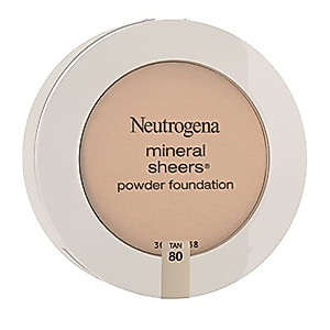 Neutrogena Mineral Sheers Compact Powder Foundation, Lightweight & Oil-Free Mineral Foundation, Fragrance-Free, Tan 80,.34 oz (Pack of 2)