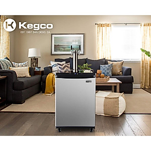 Kegco Keg Dispenser, Two Faucet, Stainless Steel