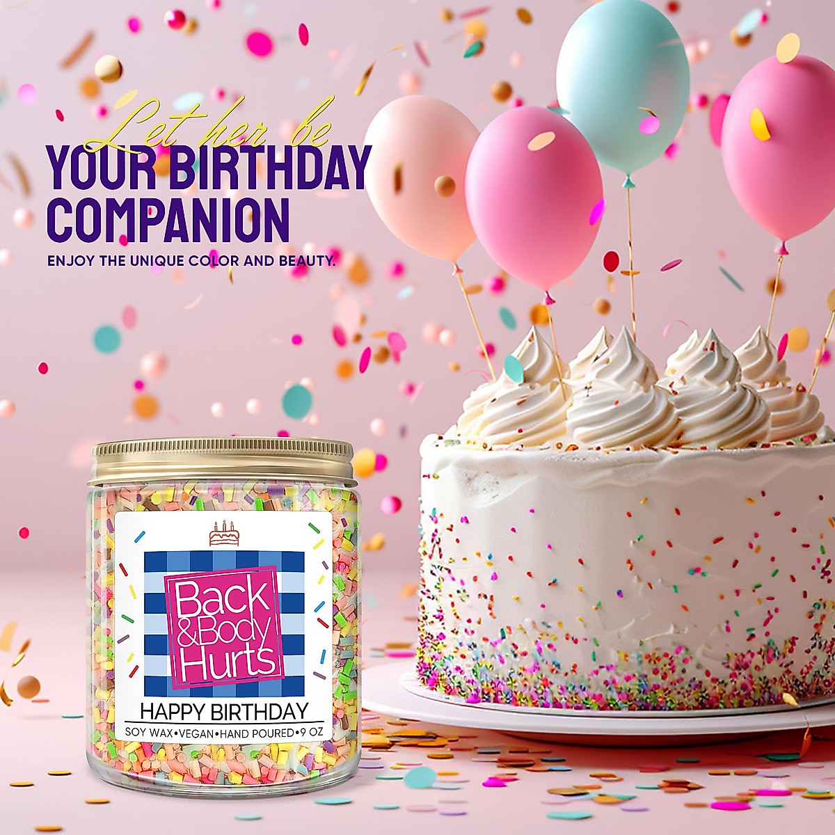 Birthday Candle Gifts for Women and Men - Birthday Gifts for Her and Him - Unique Best Friend Birthday Gift Ideas Funny Happy Birthday Candle, Colorful