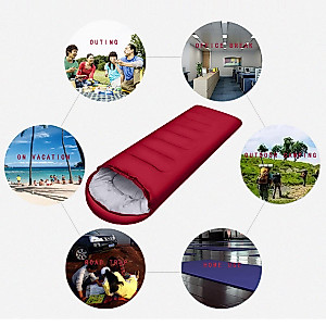 GUYUSM Camping Sleeping Bag - Lightweight Backpacking Sleeping Bag for Adults Boys and Girls, Waterproof Camping Gear Equipment, Outdoors Travel Essentials, Red, Rectangle