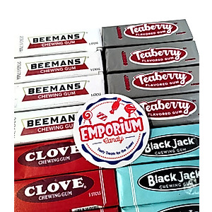 Beemans Black Jack Clove Teaberry Chewing Gum 4 Packs of Each Old Time Assortment Gum