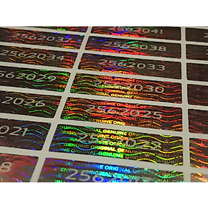 Holomarks 156 pcs Hologram Labels with Serial Numbers, Warranty Stickers Seals 1.18 x 0.39 in