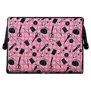 SINGER 07276 Sewing Basket with Sewing Kit Accessories, Pink & Black