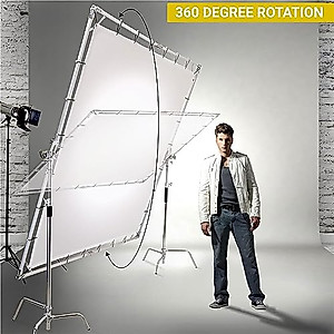Glow 8x8' Butterfly Light Modifier Scrim Kit w/Lightweight Collapsible Aluminum Frame, Three Diffuser Screen Fabric and Carry Case, Perfect for Still/Video and Portrait Light Diffuser Photography